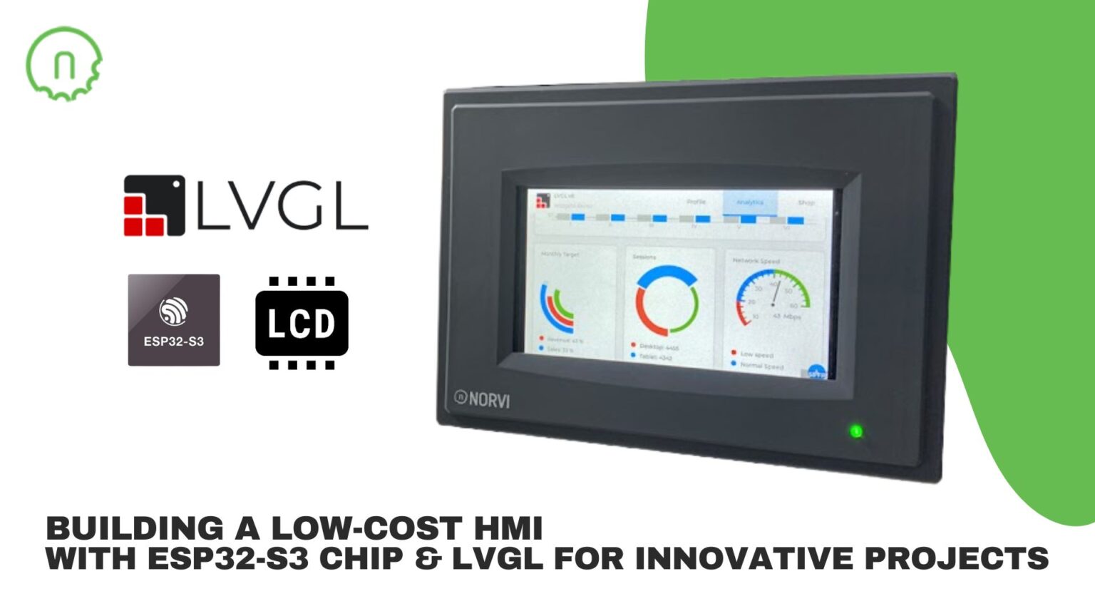 Low Cost Hmi With Esp32 S3 Chip And Lvgl Norvi Industrial Arduino