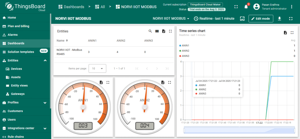 Connecting ESP32 to Thingsboard over WiFi - NORVI Industrial Arduino